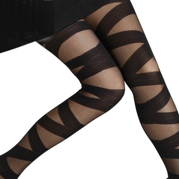 Accessories | Sexy Black Cross Bandage Style Pantyhose Stockings | Poshmark